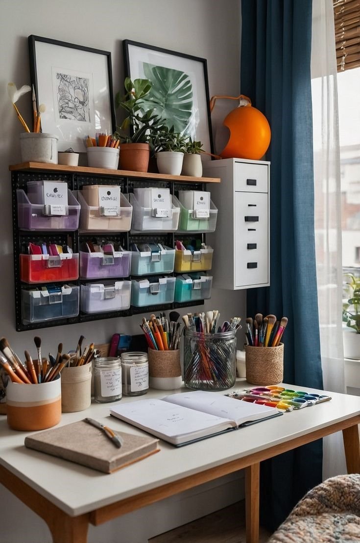 25 Art Studio Storage Ideas For A Creative Workspace - thecosycorners.com